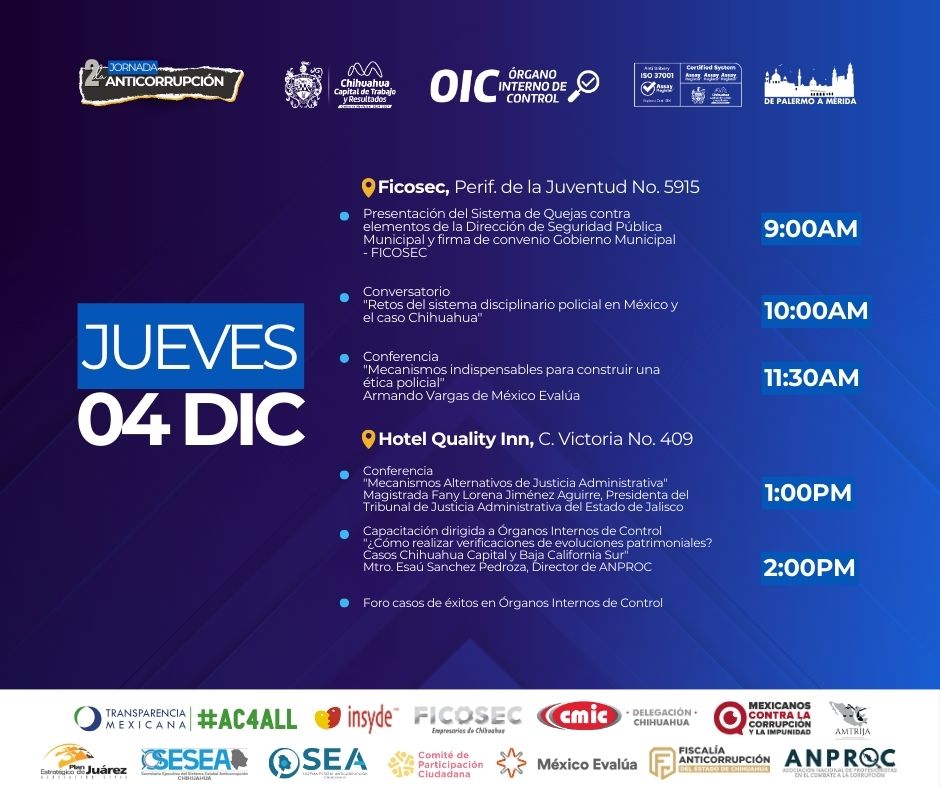 Avanza Segunda Jornada Anticorrupción con enfoque en ética policial y servicio público. – Al ...